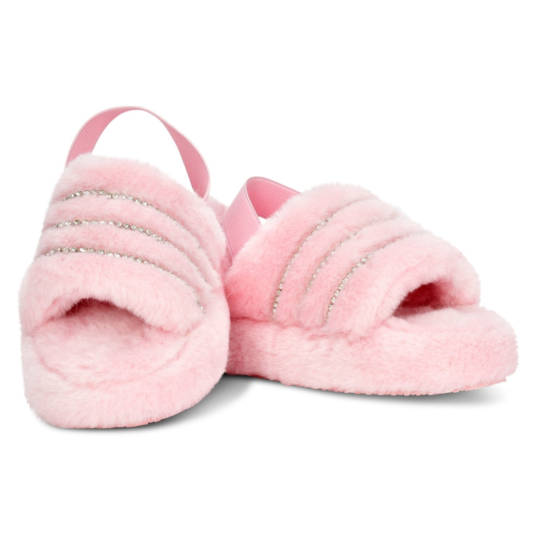 PINK RHINESTONE SLIPPERS- - Beyond The Rainbow