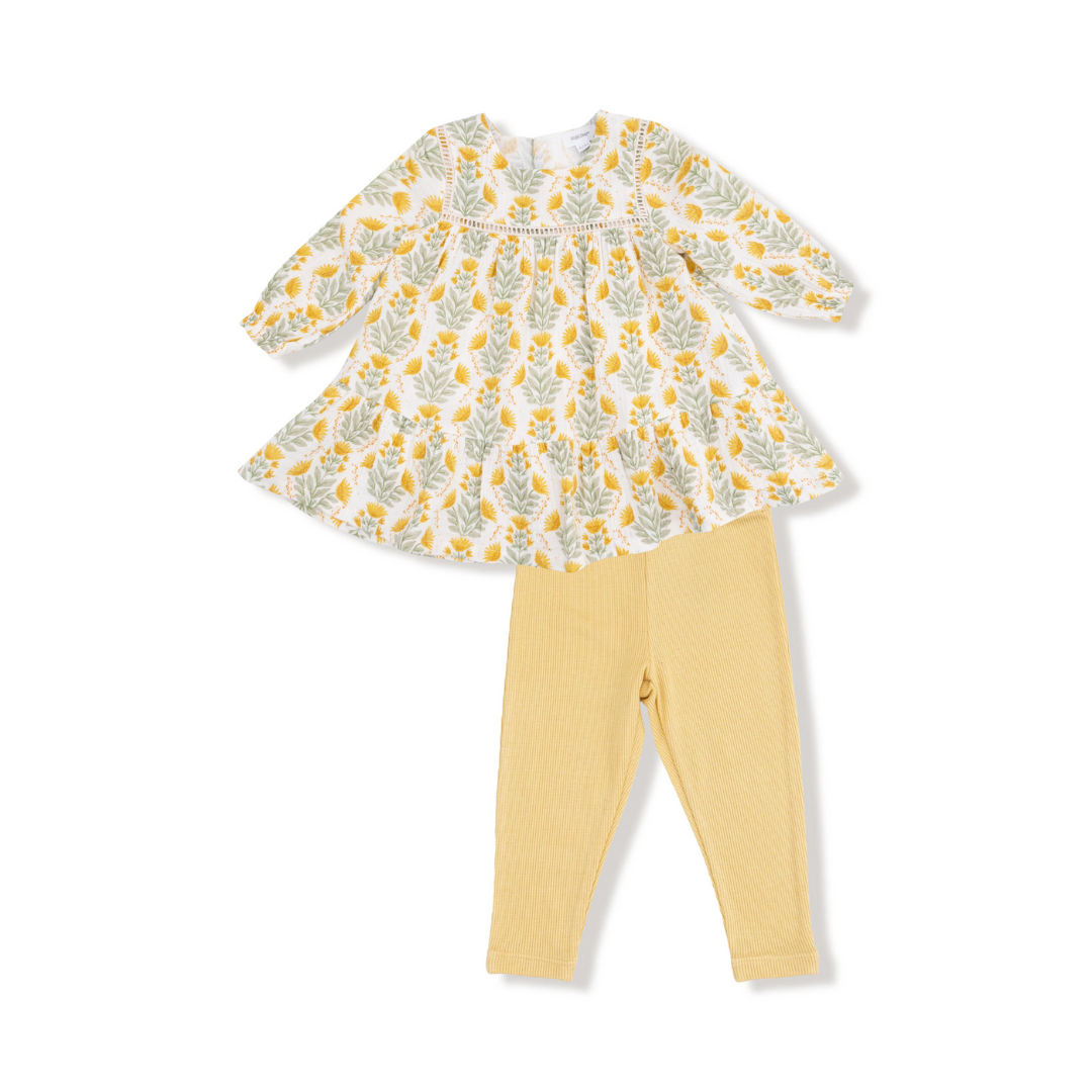 Winter Dandelions - Ladder Trim Dress and Ribbed Leggings - Beyond The ...