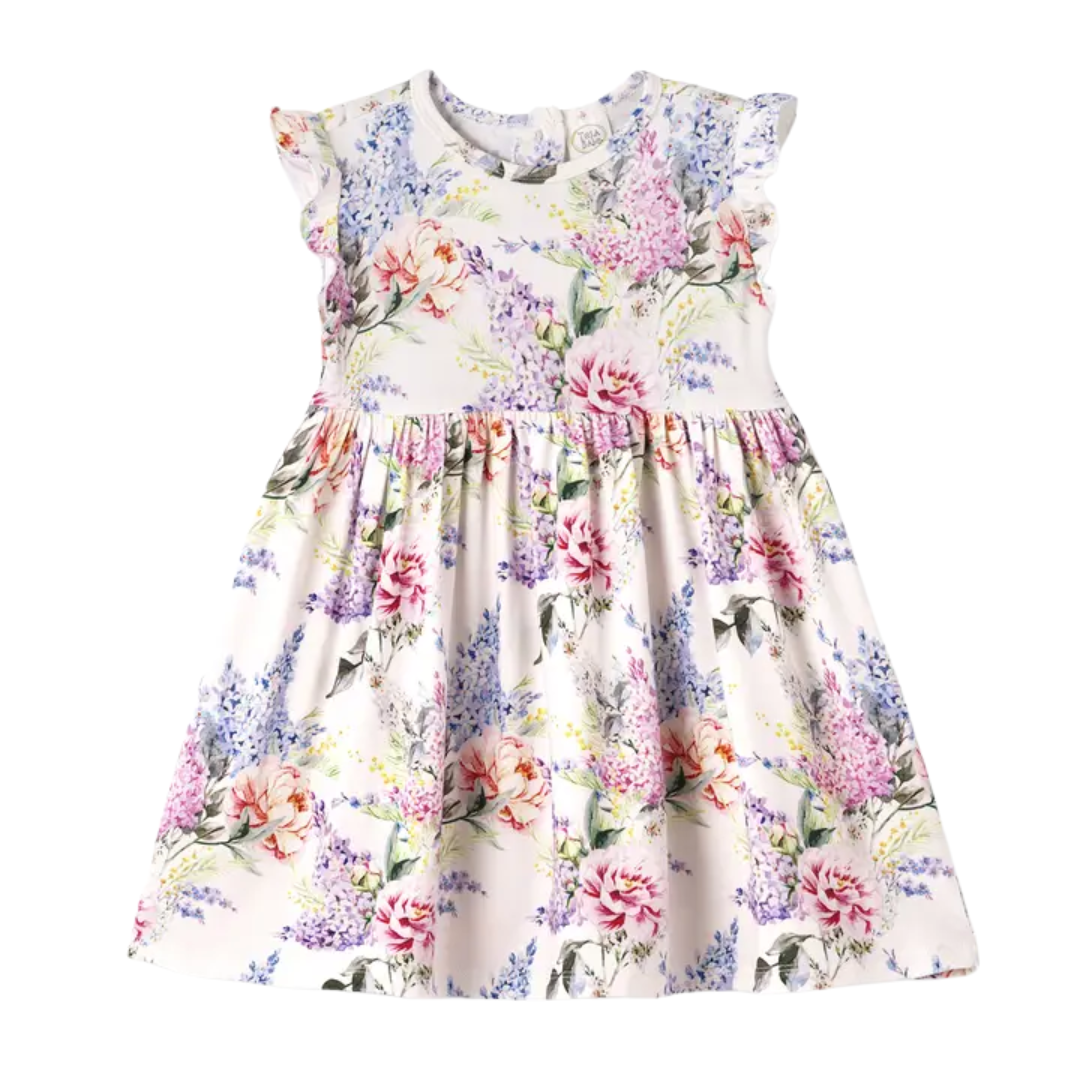 DREAM BLOSSOM FLUTTER SLEEVE DRESS - Beyond The Rainbow