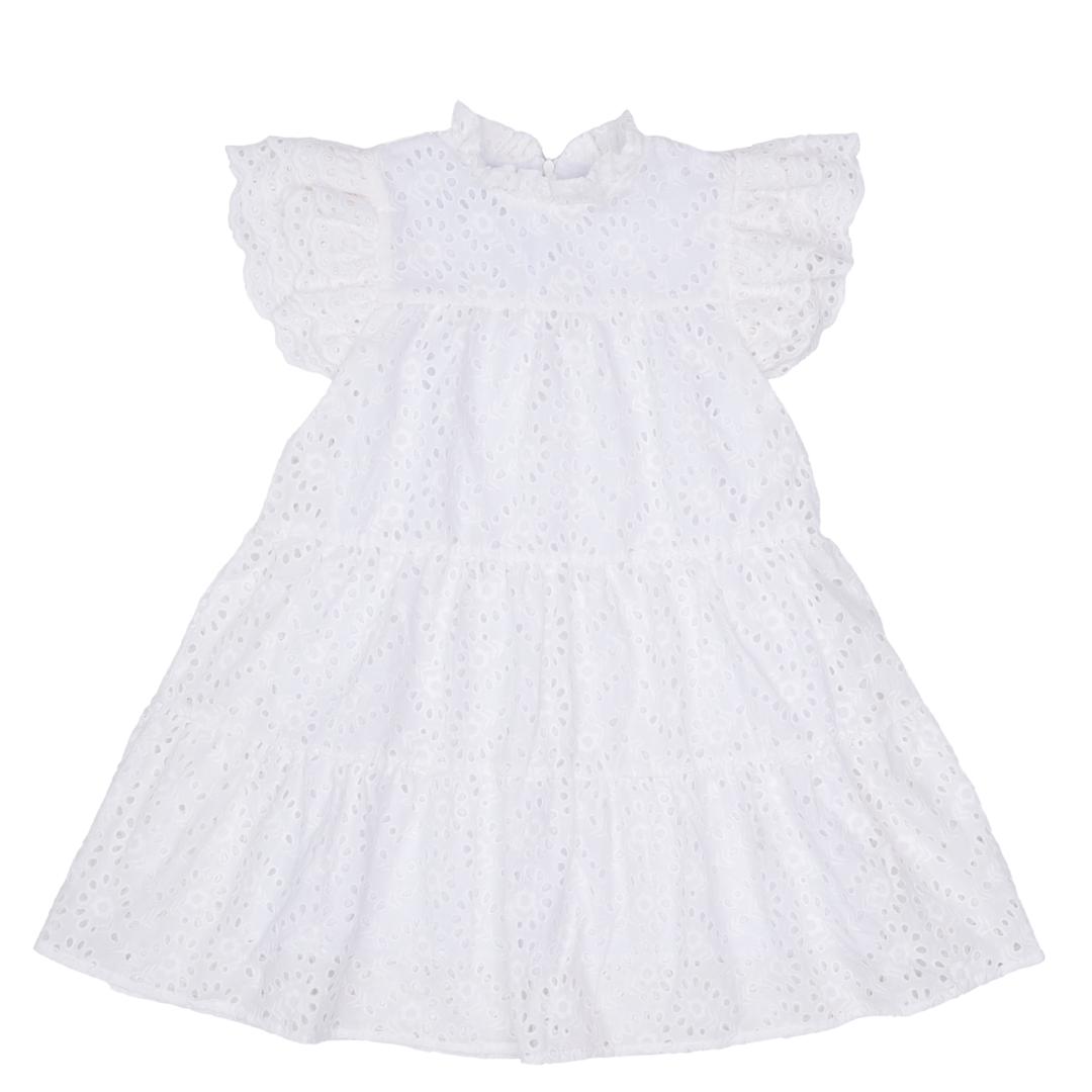 Hallie White Eyelet Dress - Beyond The Rainbow