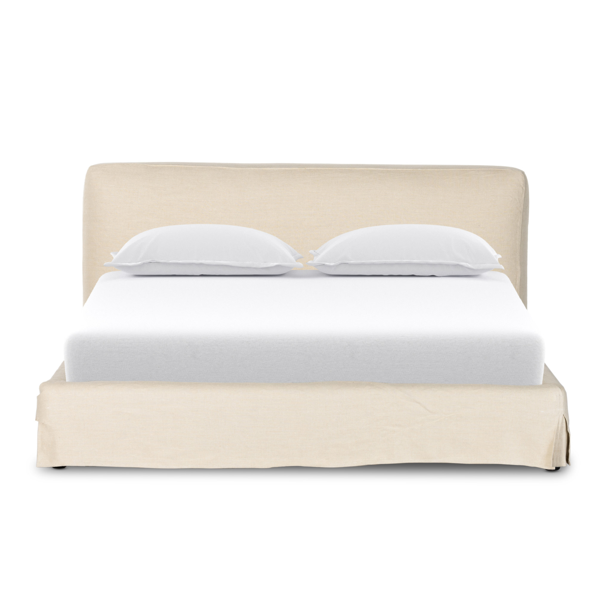 Aidan Slipcover Bed- Brussels Natural-King - Thrive Interiors and Design