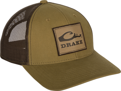 Drake Square Leather Patch Mesh Back Cap - Owen’s Provisions & Apparel