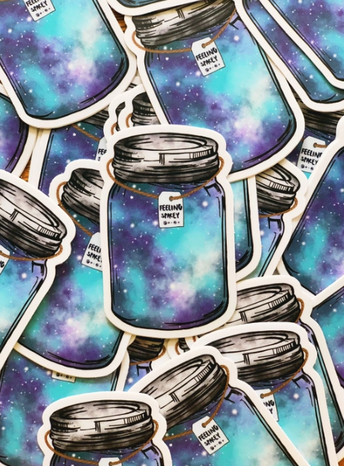 Mason Jar Vinyl Sticker - Becca