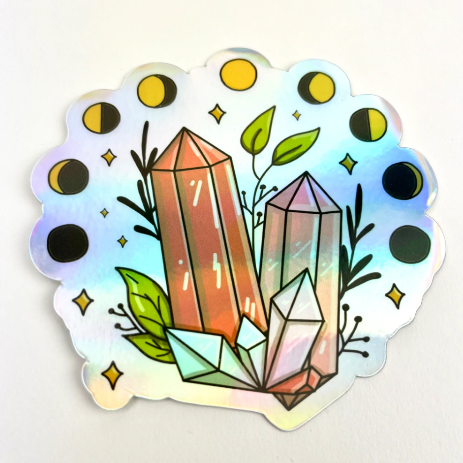 *Crystal Moon Phases - Holographic Sticker - Becca