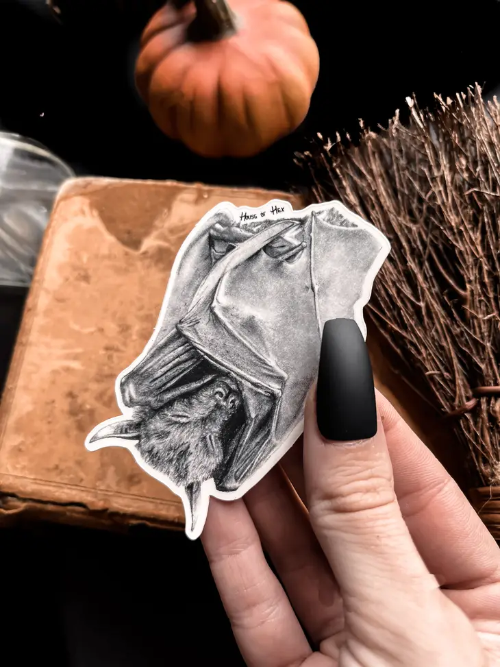 Bat Sticker | dark decor | spooky | Halloween | witchy - Becca