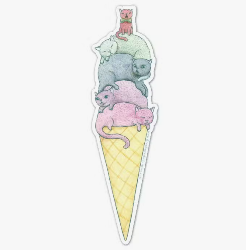 -Ice Cream Cats Sticker - Becca