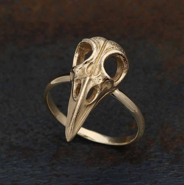 Raven Skull Ring | Bronze | - Becca