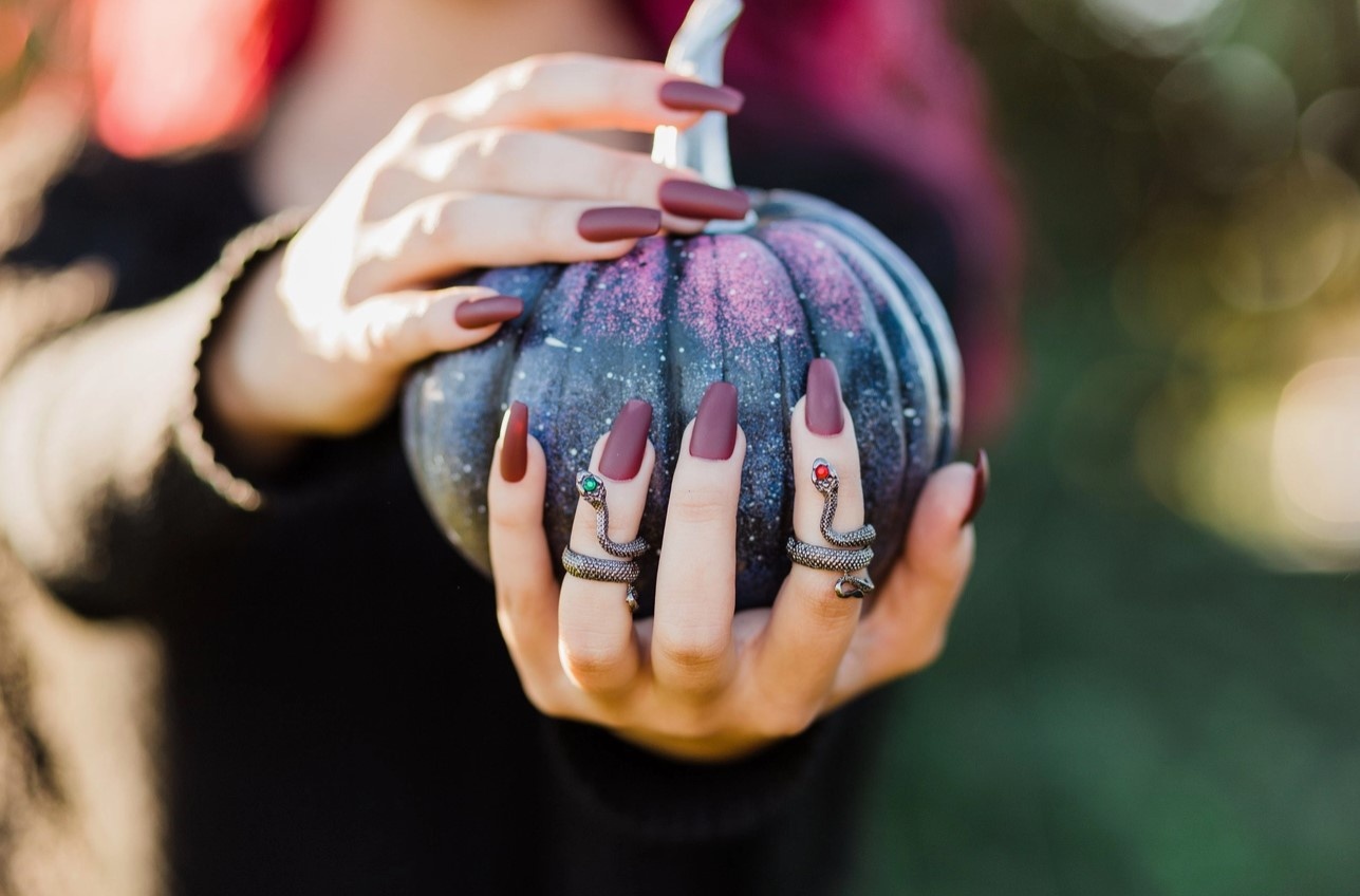 -Black Birthstone Snake Ring - Goth Ring - Witchy Jewelry | - Becca