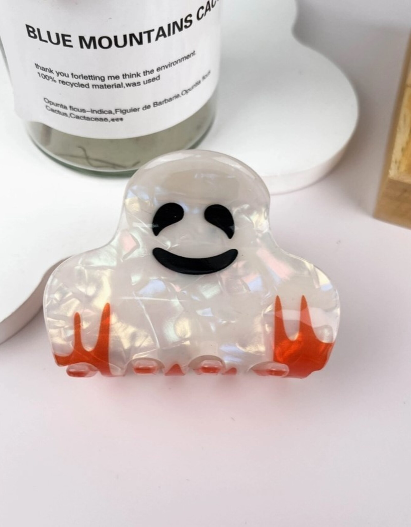 White Ghost Halloween Hair Clip | - Becca