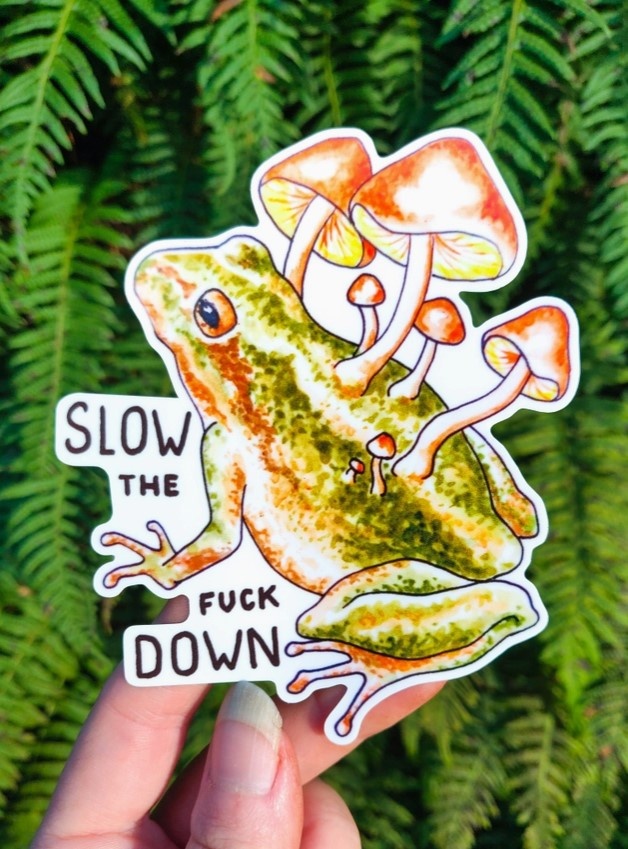 Toad Shroom - Vinyl Sticker Art - Frog Mushroom Pnw Witchy Forest ...