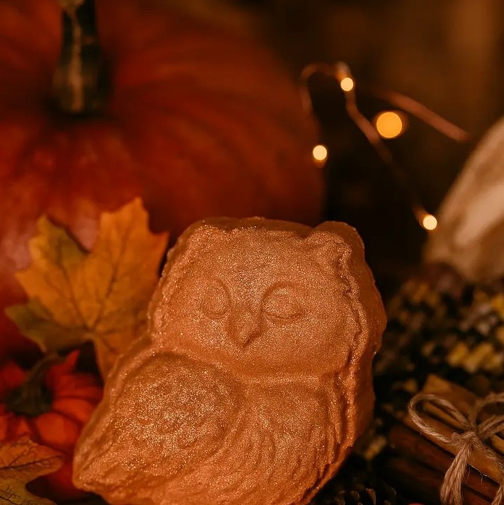 -Autumn Hoot | Owl Themed Fall Crystal-Infused Bath Bomb - Becca