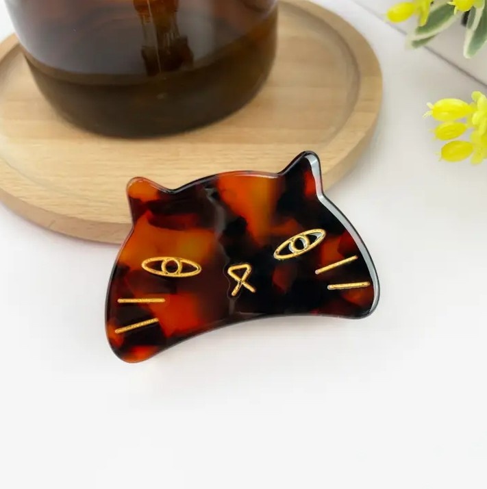 Cute Cat Hair Clip, Acetate Animal Claw Clip | - Becca