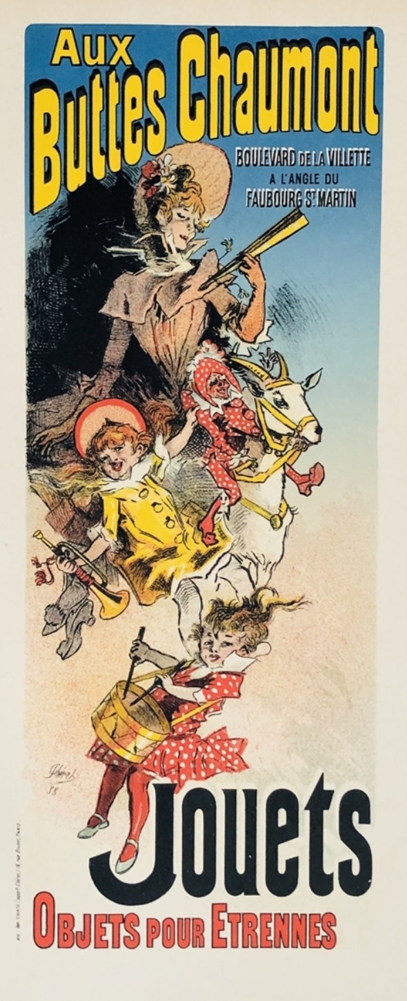 Aux Buttes Chaumont/Jouets. 1888 By Jules Cheret - South Pointe Vintage