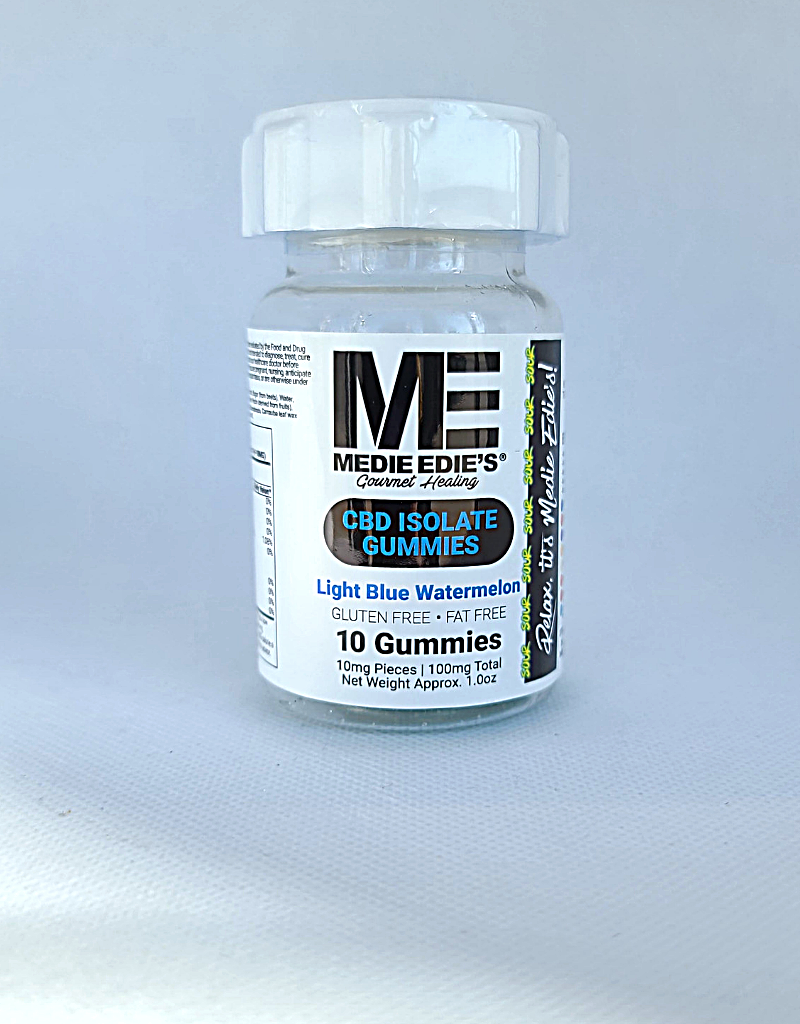Medie Edie's CBD Gummies - 10ct/10mg/100mg - Sour Light Blue Watermelon ...