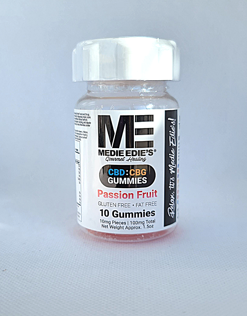 Medie Edie's Passion Fruit CBD:CBG Gummies - 10ct/10mg/100mg - Elite Health & Wellness