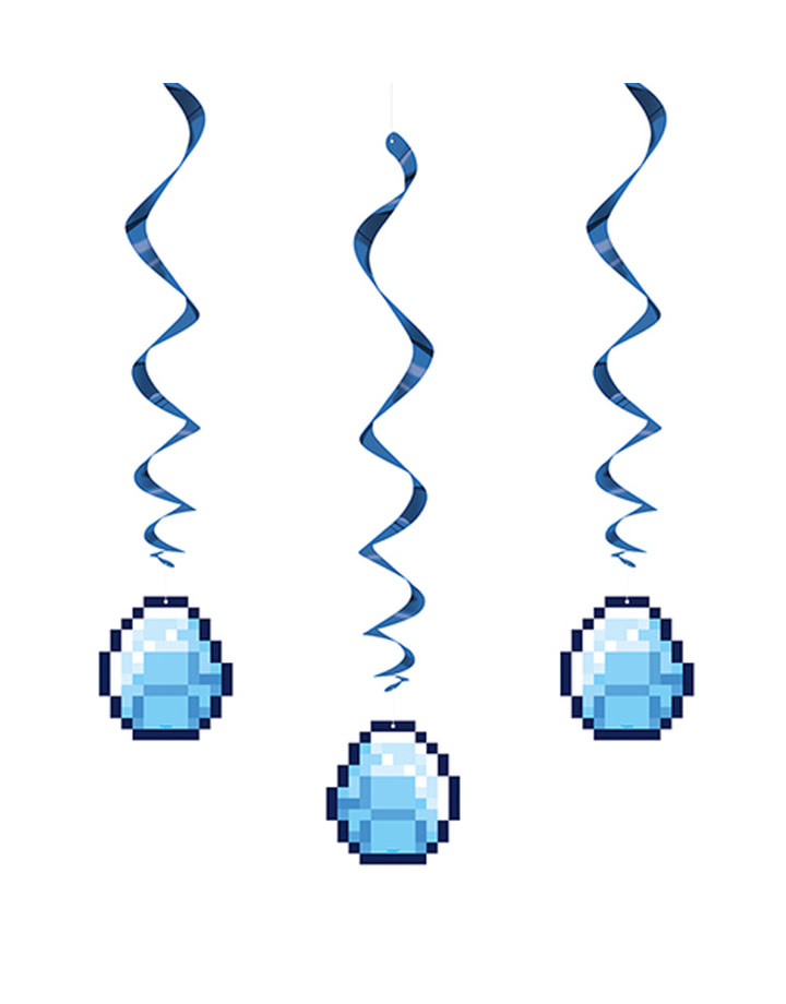 Minecraft Dangling Swirl Decorations - 3ct - Party On!