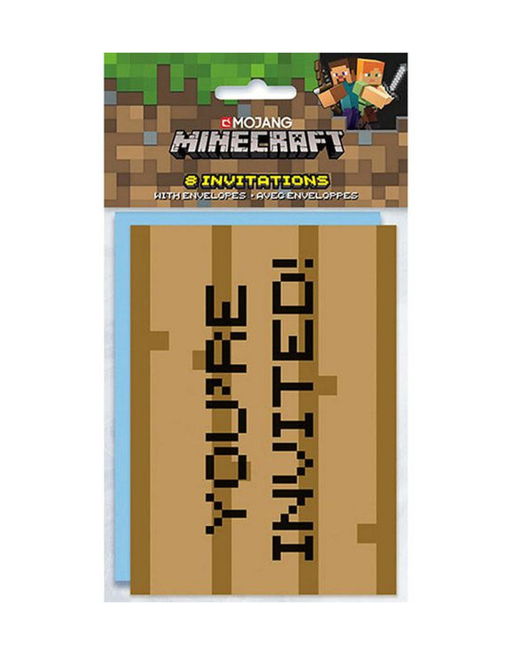 Minecraft Invitations - 8ct - Party On!