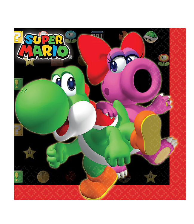 Super Mario Beverage Napkins 16ct - Party On!