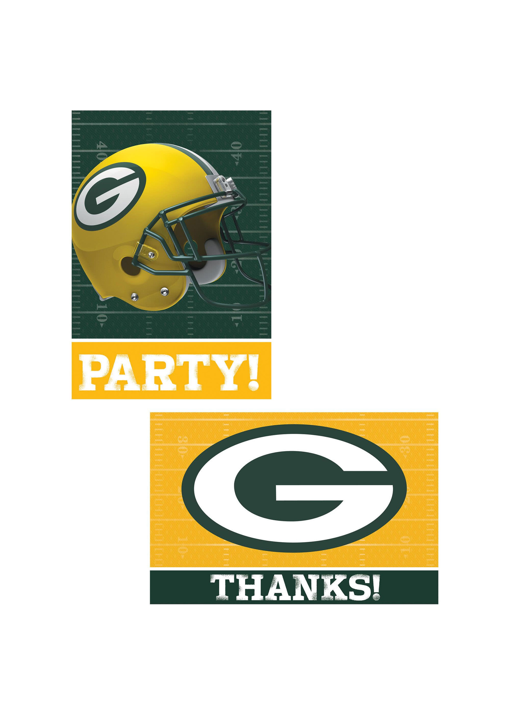 Green Bay Packers Invite/Thank You Cards - 8ct - Party On!