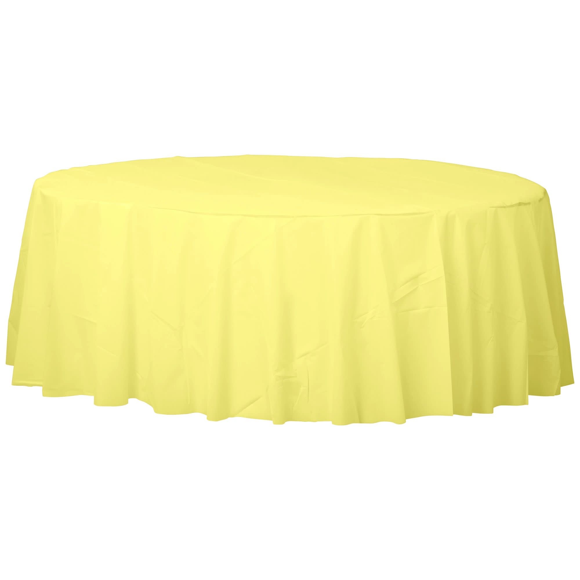 84in ROUND TABLECOVER LIGHT YELLOW - Party On!