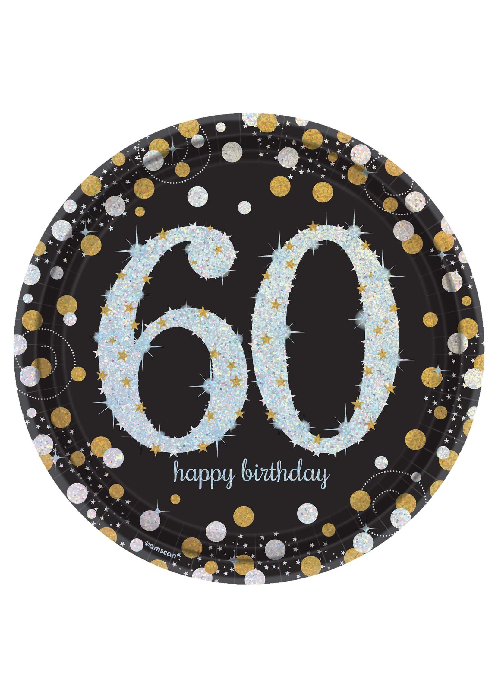 Sparkling Celebration 60th Birthday Lunch Plates - 8ct - Party On!