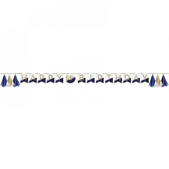 Navy & Gold Birthday Customizable Banner - Party On!