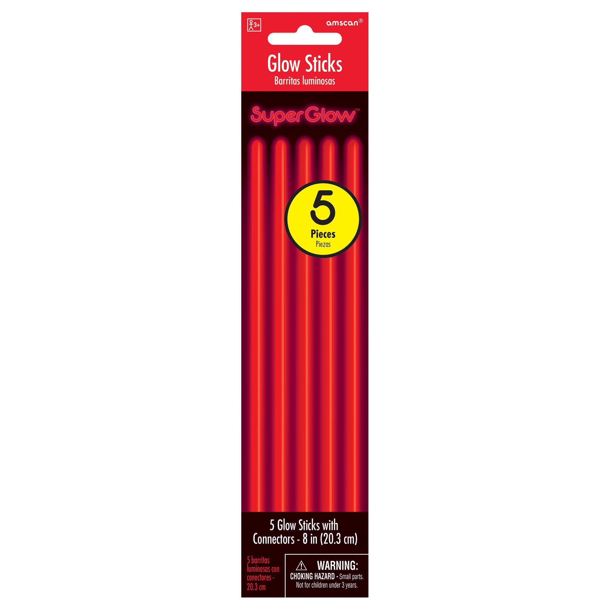Red Glow Sticks - 5ct - Party On!