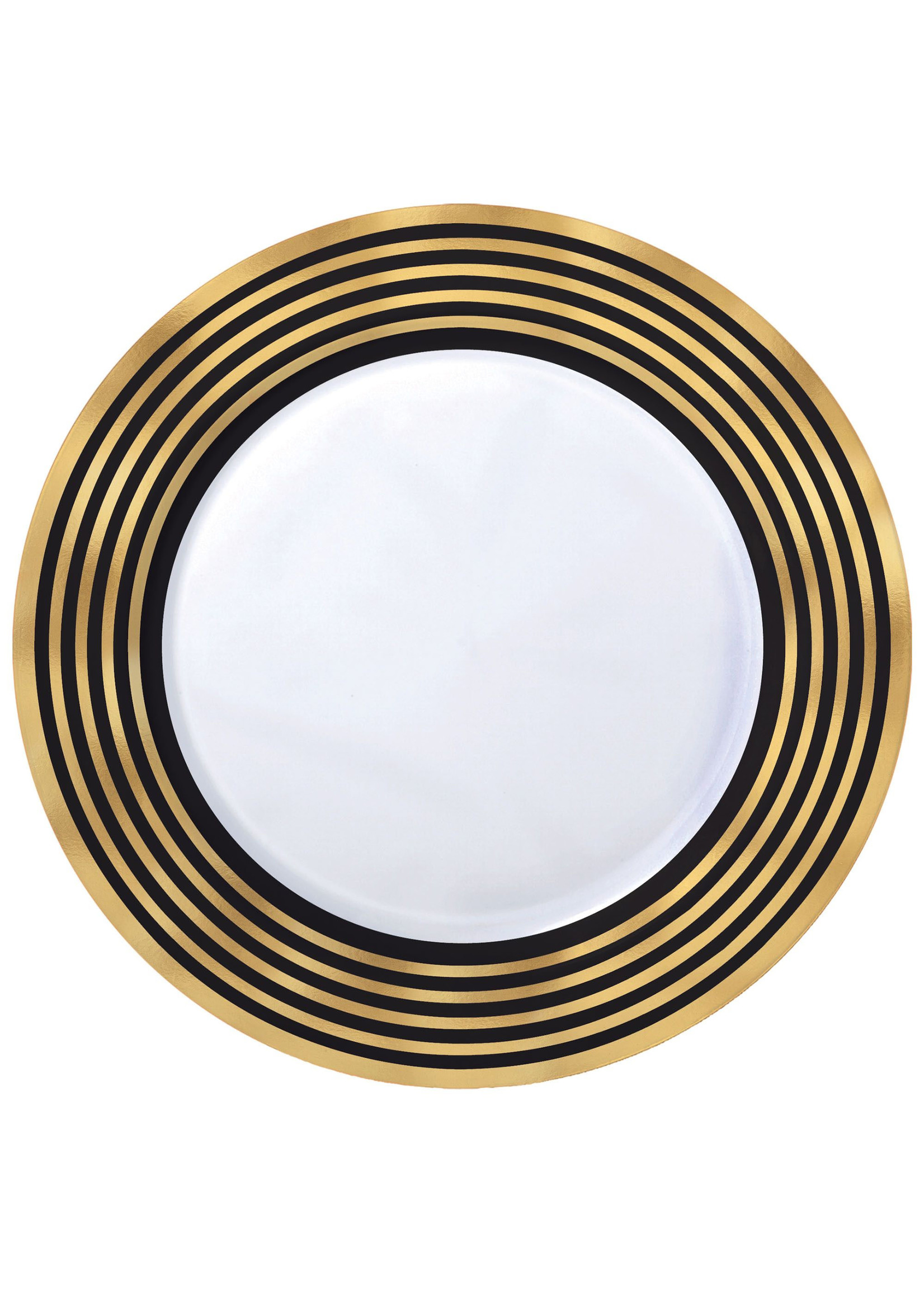 Gold Stripe Plastic Plates, 7 1/2" - Hot-Stamped - 20ct - Party On!