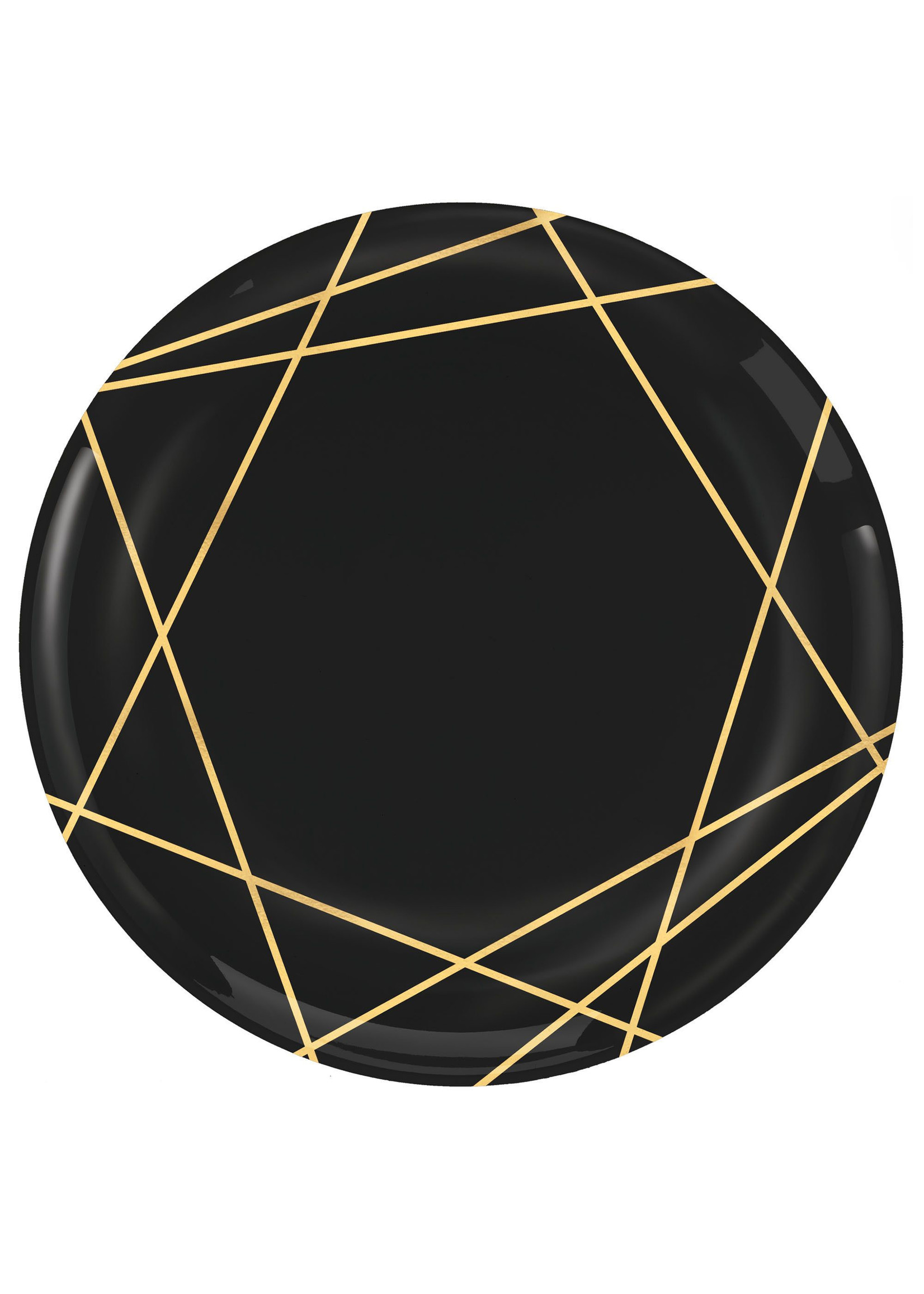 Gold Geo Plastic Plates, 7 1/2" - Hot-Stamped - 20ct - Party On!