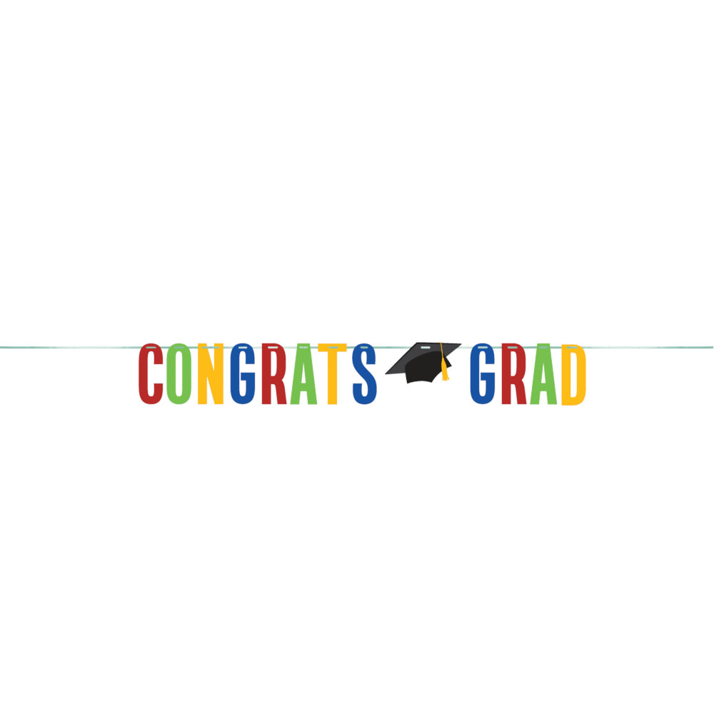 Colorful Grad Letter Banner - Party On!