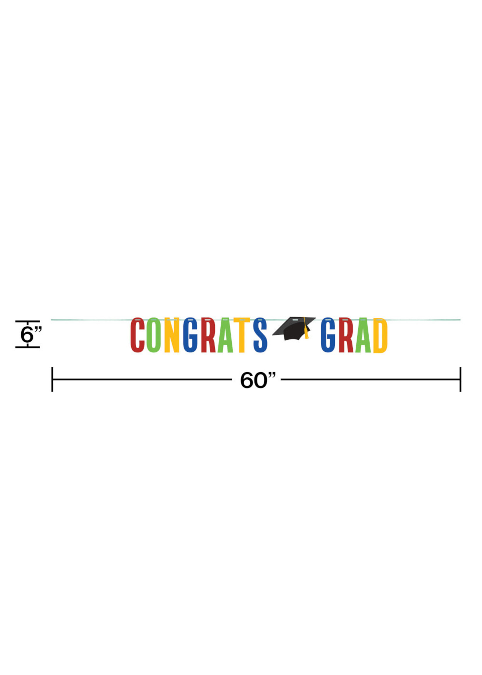 Colorful Grad Letter Banner - Party On!