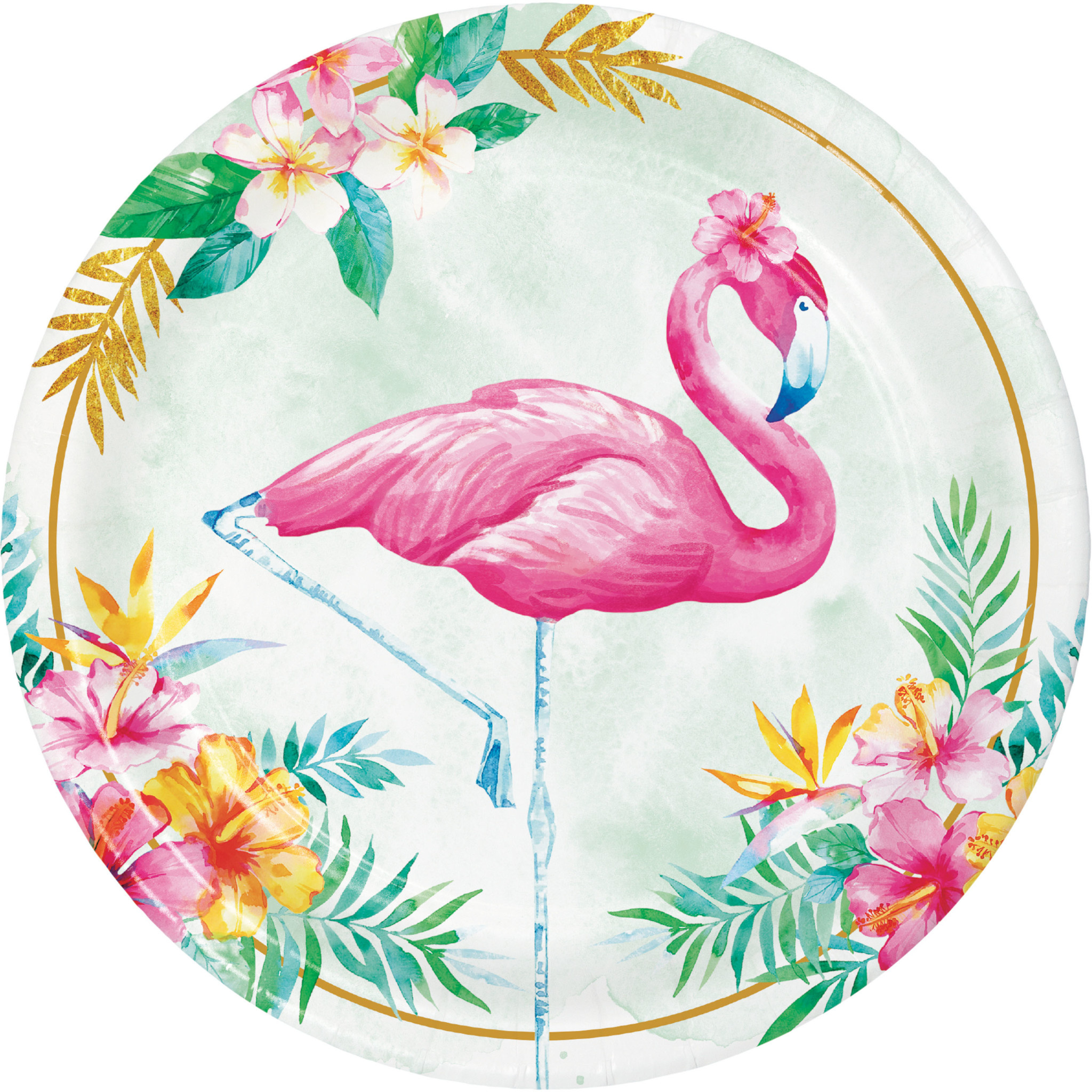 Flamingo Floral Lunch Plates - 8ct - Party On!