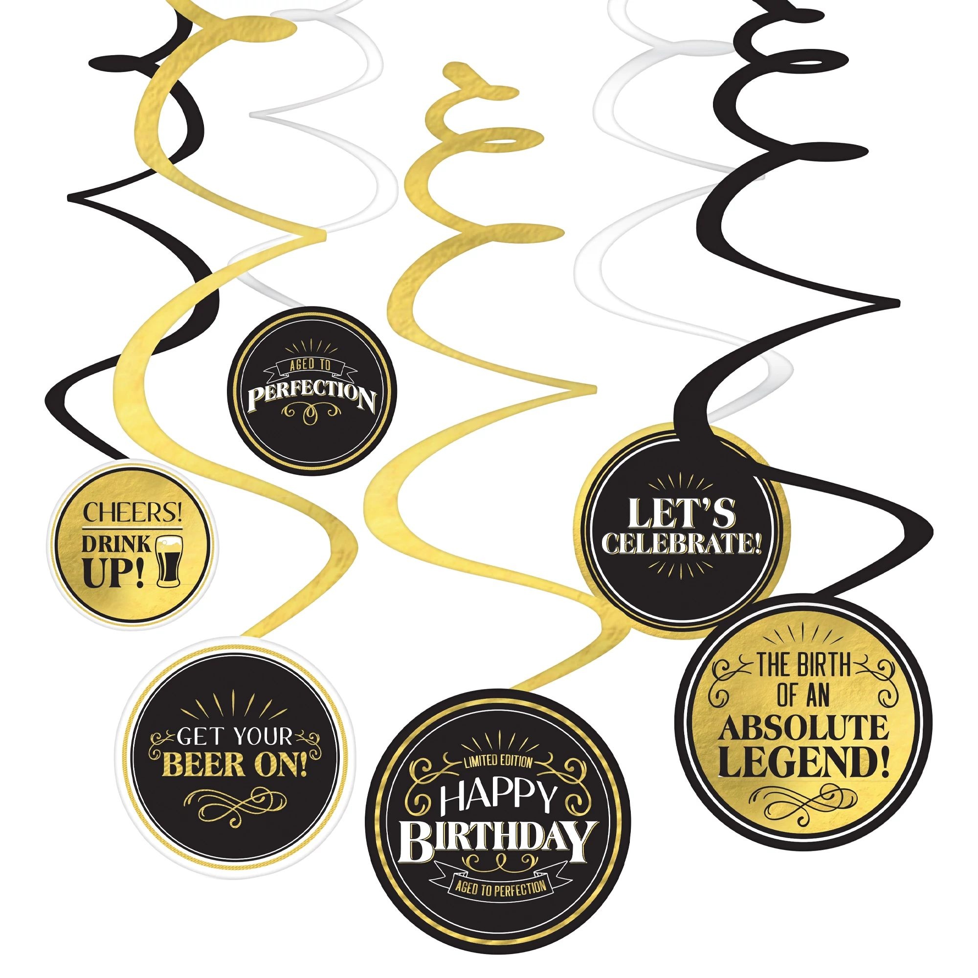 Better with Age Birthday Spiral Decoration Value Pack - Party On!