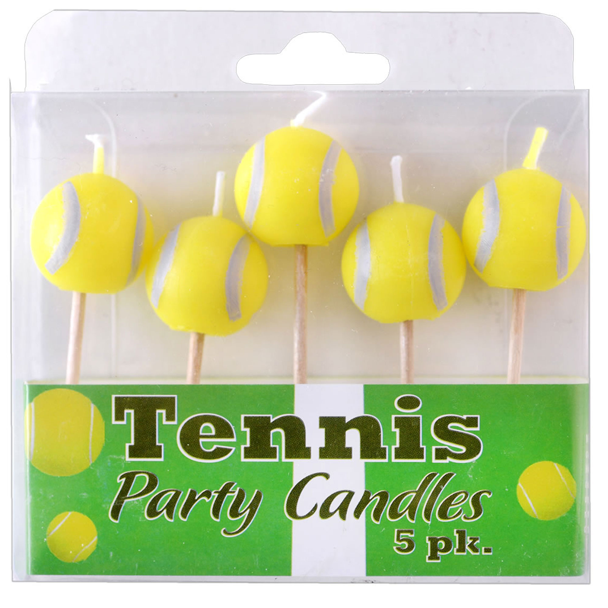 Tennis – Candles Tennis Ball-Shaped 5-pack - Party On!