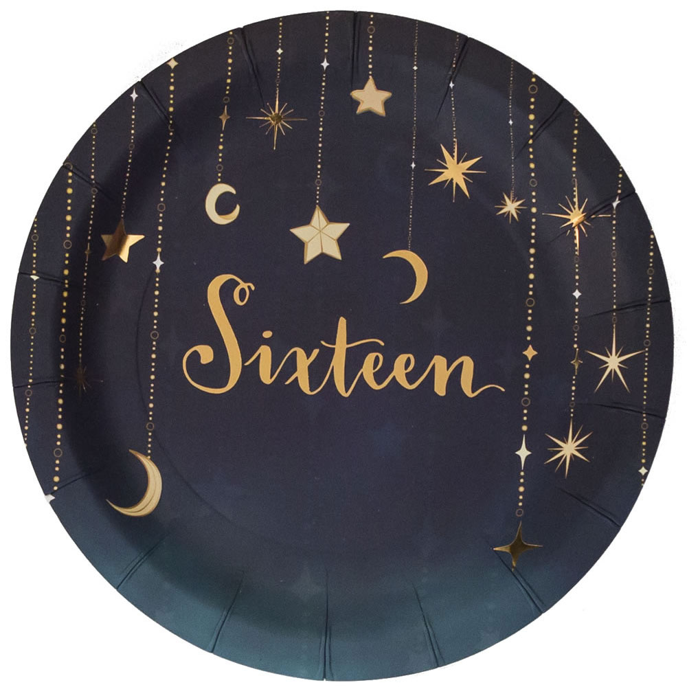 Sweet 16 – Plates Round 7″ “Sixteen” 8-pack - Party On!