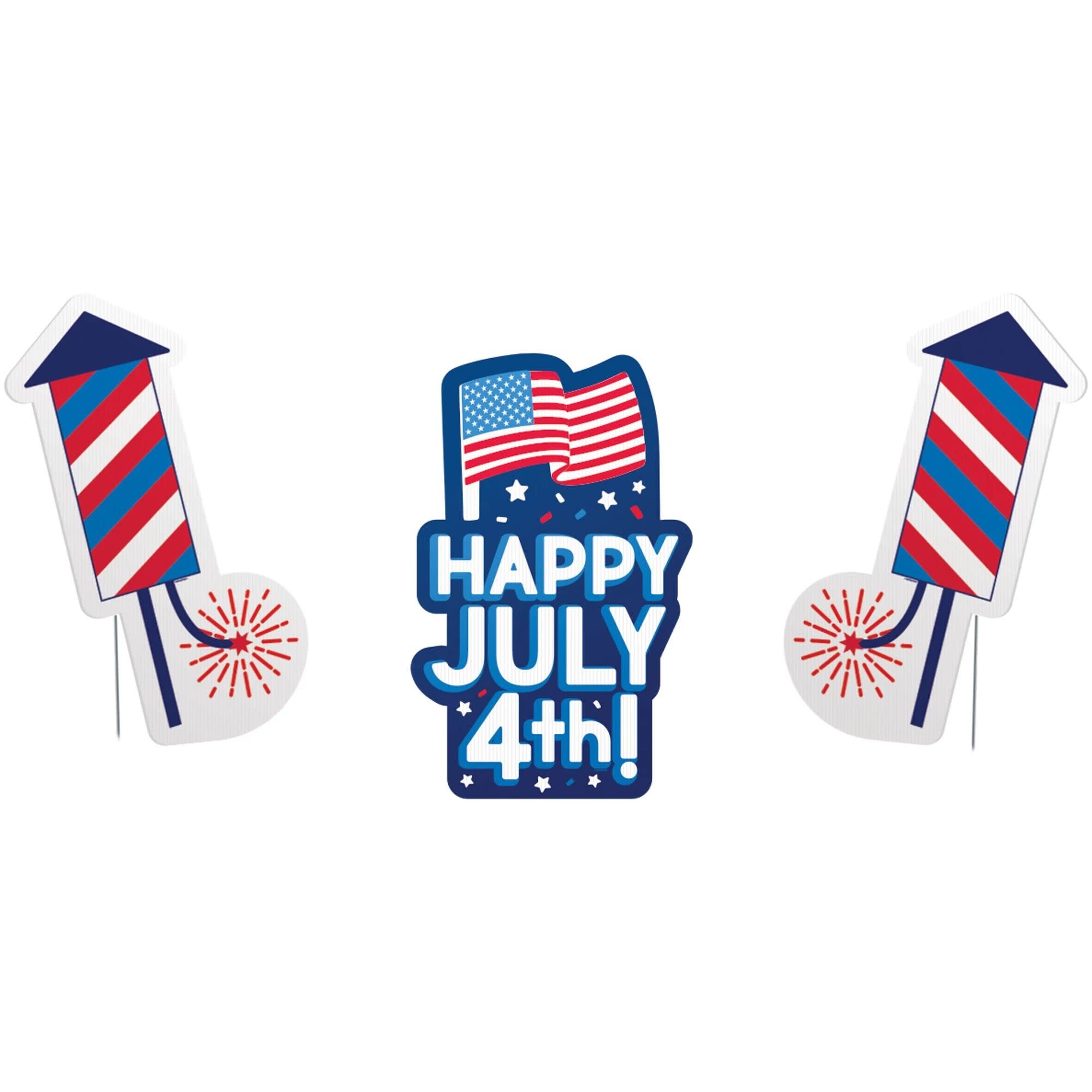 Patriotic Multi-Pack Lawn Signs - Party On!