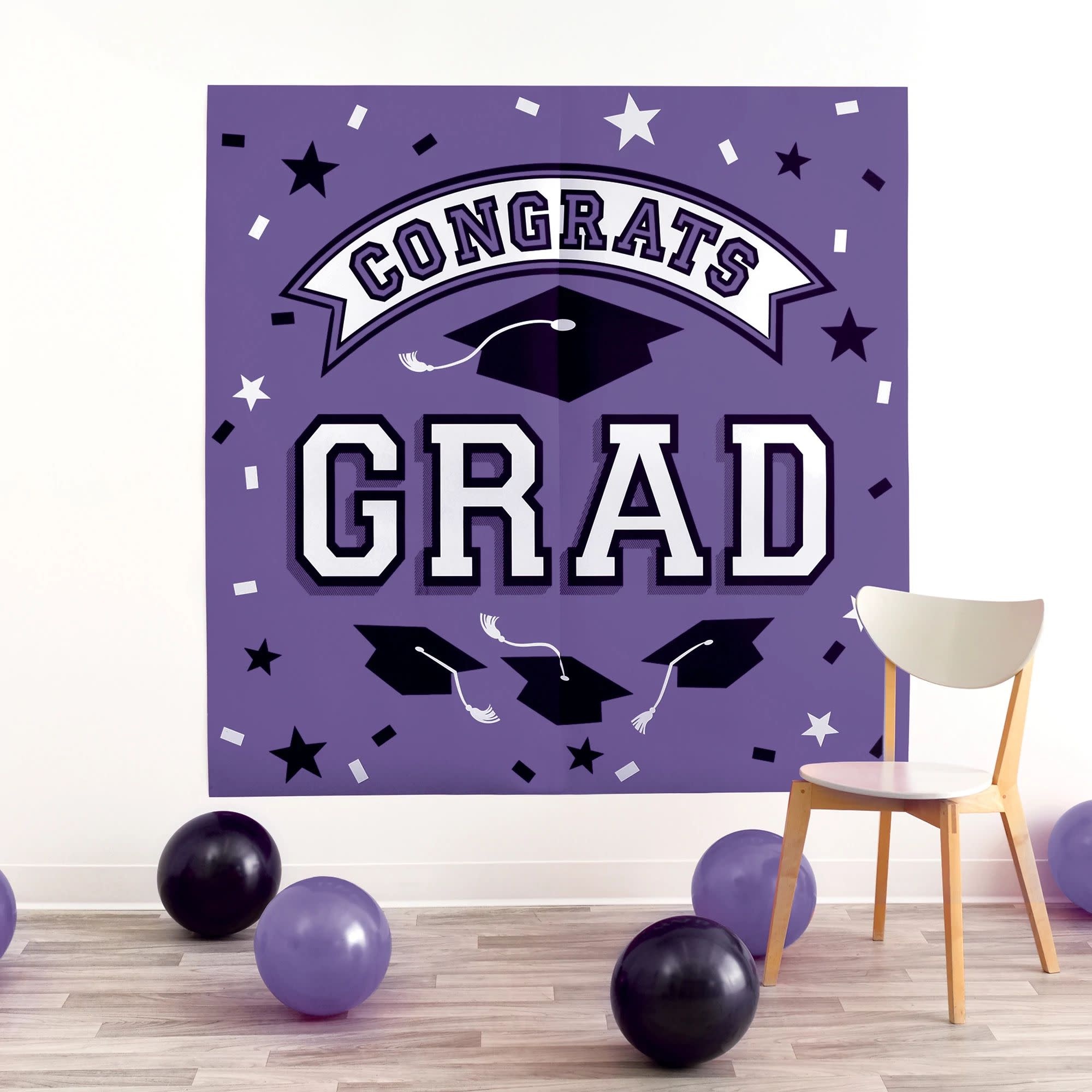 Purple Graduation Backdrop - Party On!