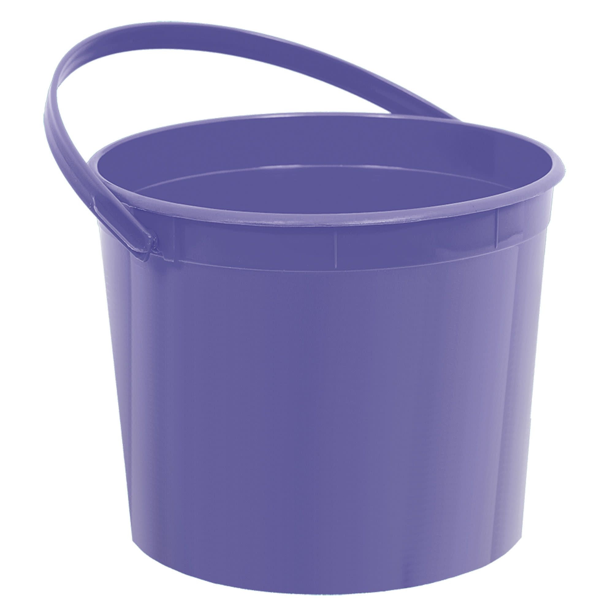 New Purple Plastic Bucket W/Handle - Party On!