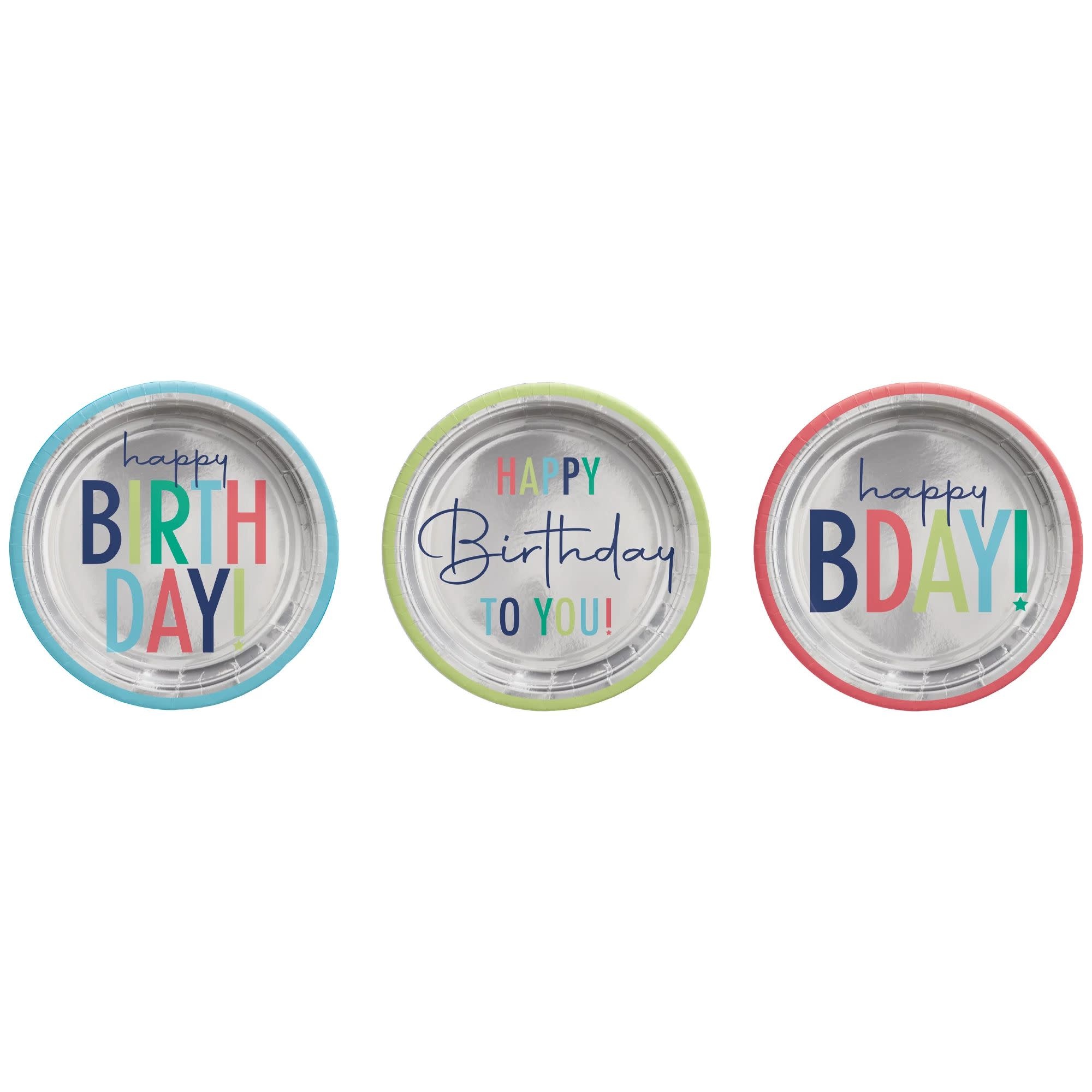 Modern Birthday 7" Plates - Happy Birthday Assortment - Party On!