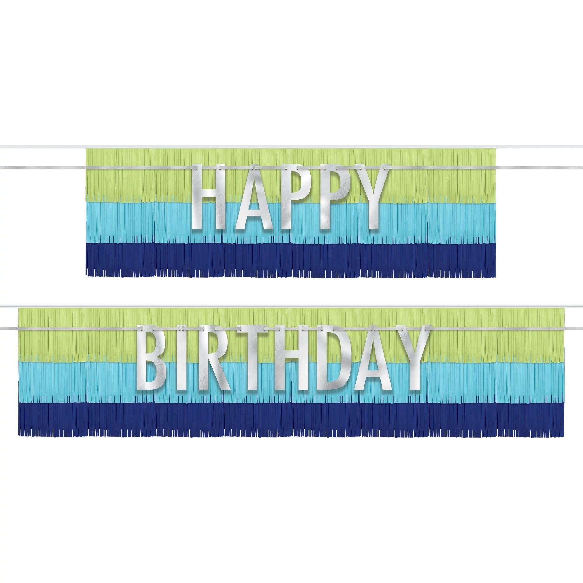 Modern Birthday Fringe Banners - Party On!