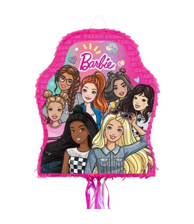 Pull String Barbie Dream Together Cardstock & Tissue Paper Pinata ...