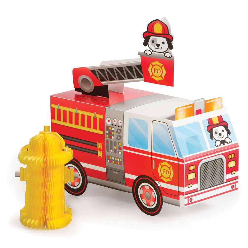 Flaming Fire Truck Centerpiece Set - Party On!