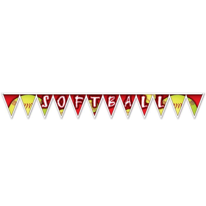 Softball Pennant Banner - Party On!