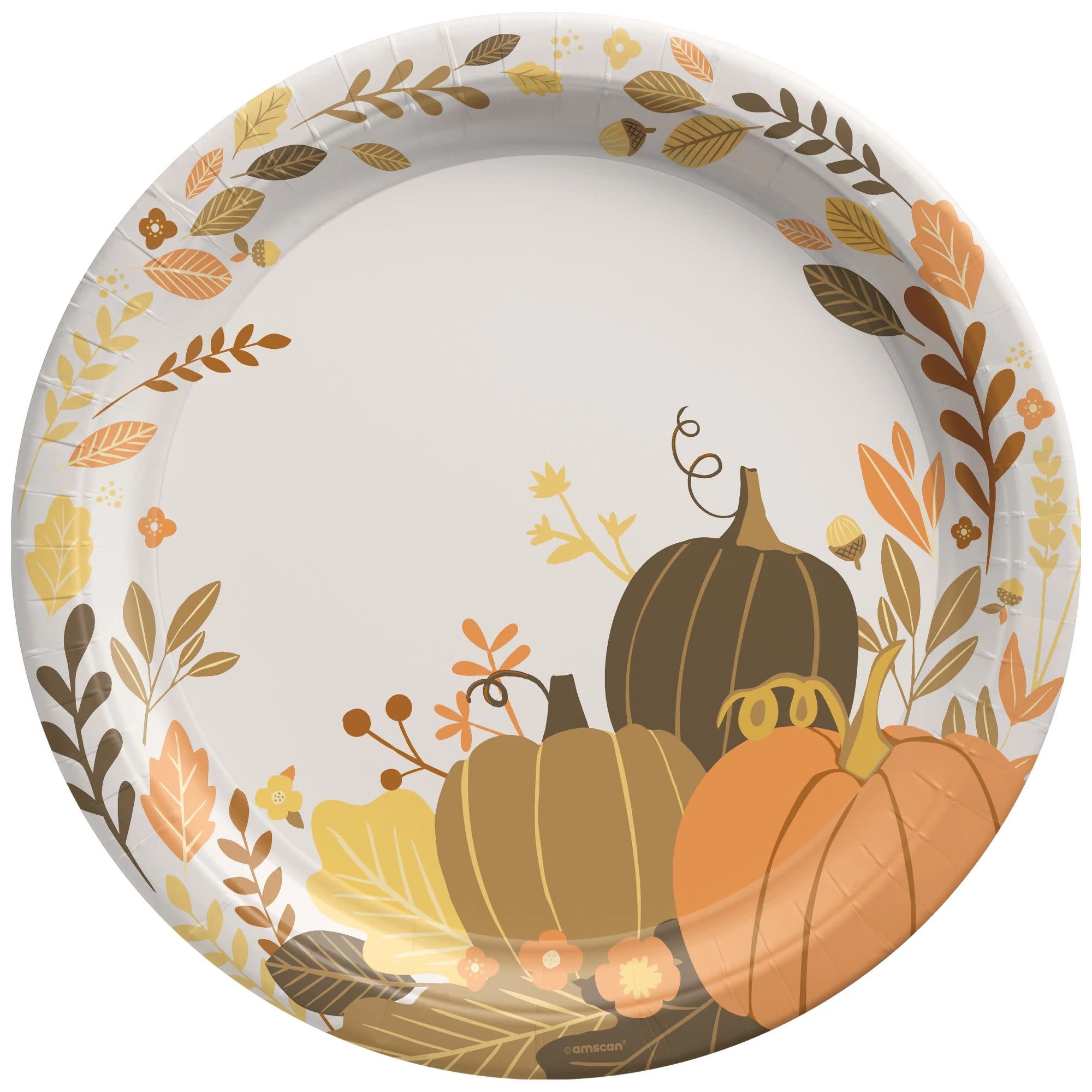 Golden Autumn 10 1/2" Round Plates - Party On!