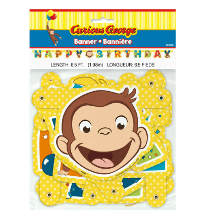 Curious George Banner-6ft - Party On!