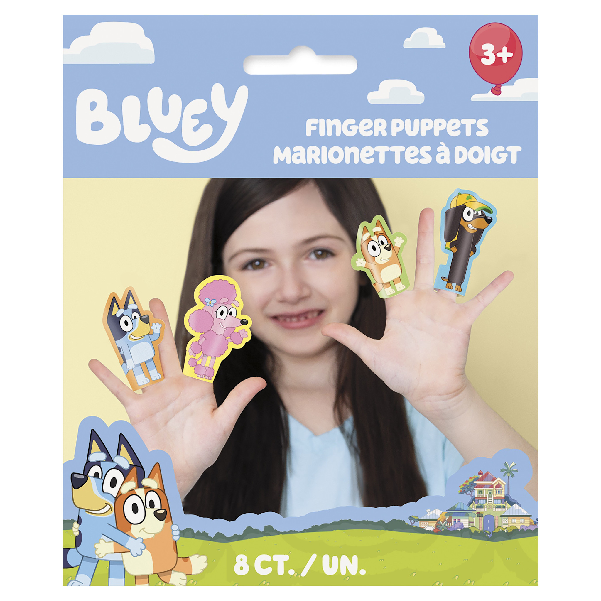 2 3/4" x 3 1/4" Bluey Party Paper Finger Puppet Toys - 8 Pc. - Party On!