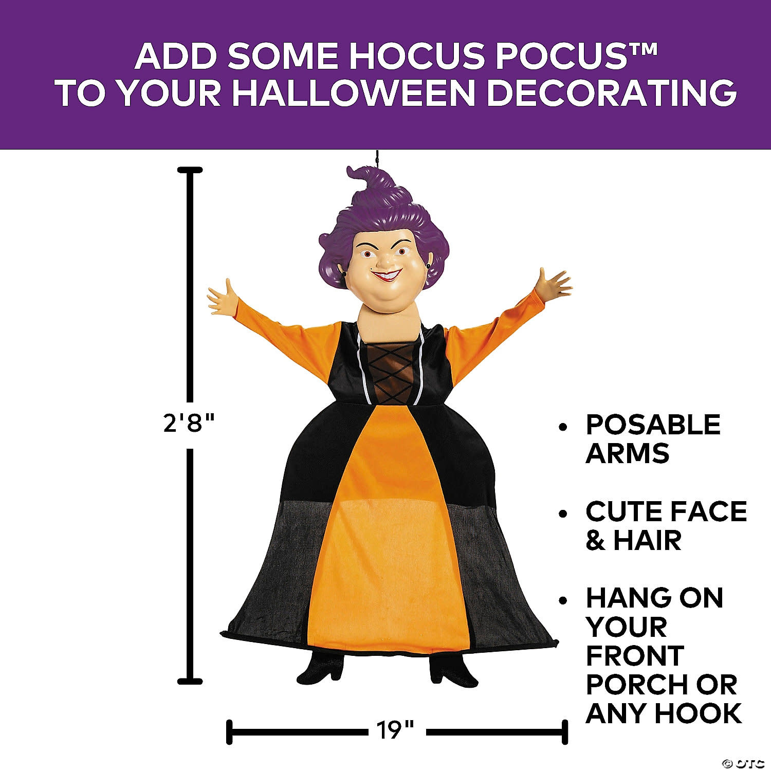 32" Hocus Pocus™ Mary Sanderson Medium Posable Hanging Halloween Decor ...