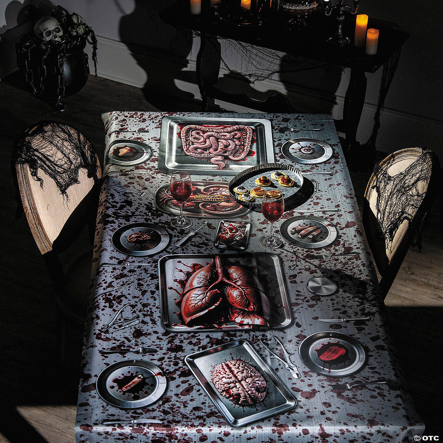 6.5 ft Bloody Body Parts Tablecloth - Party On!