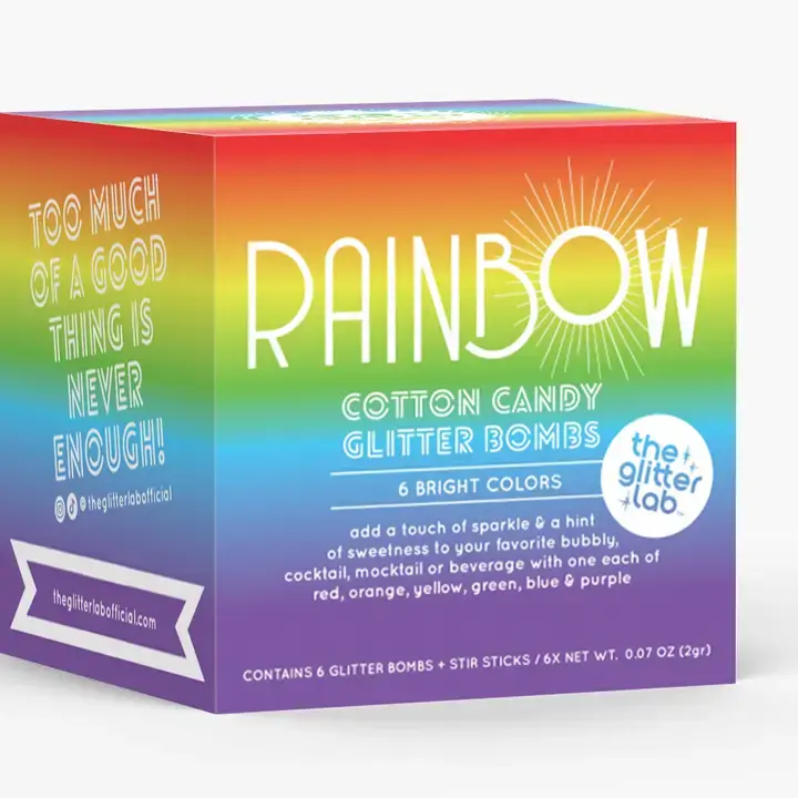 Rainbow Drink Glitter Bombs For Cocktails, Mocktails & Soda - Party On!