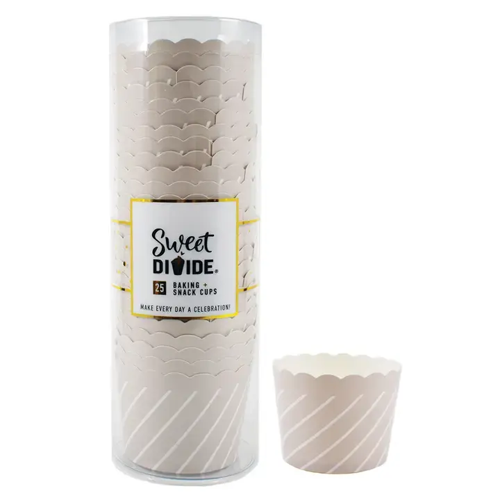 Small 3 oz Paper Baking & Snack Cups - Tonal White - 25 Pk - Party On!